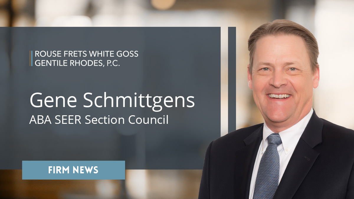 Gene Schmittgens, Environmental Law Attorney with Rouse Frets White ...