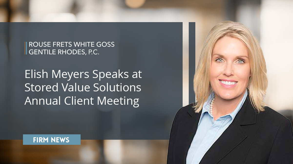 Elish Meyers, Rouse Frets White Goss Attorney, is Guest Speaker at ...